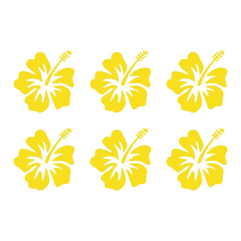 Hawaiian Hibiscus Flower Vinyl Decals Phone Laptop Small Stickers Set ...
