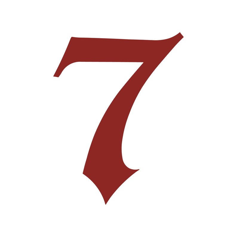 Lucky Number 7 Vinyl Decal Laptop Car Number Seven Window Sticker - Etsy