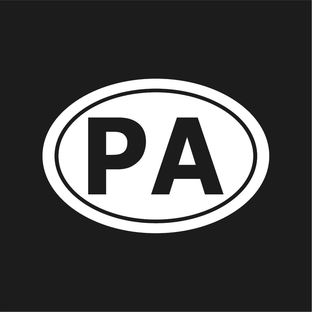 Pennsylvania PA Initials Vinyl Decal Window Oval PA Laptop Sticker - Etsy