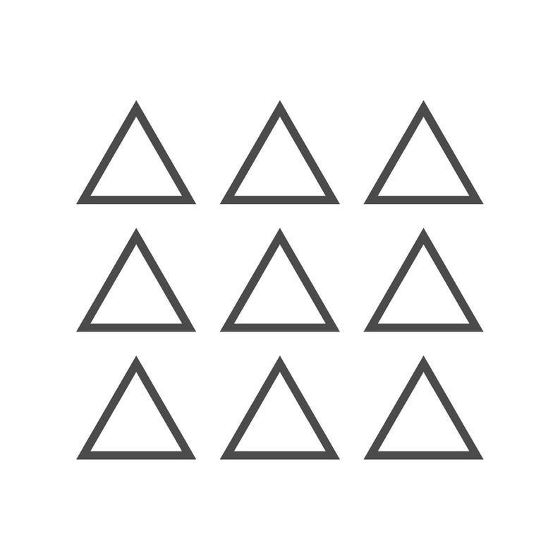 Set of 9 Triangle Shape Outline Vinyl Decal Polygon Shape Symbol ...
