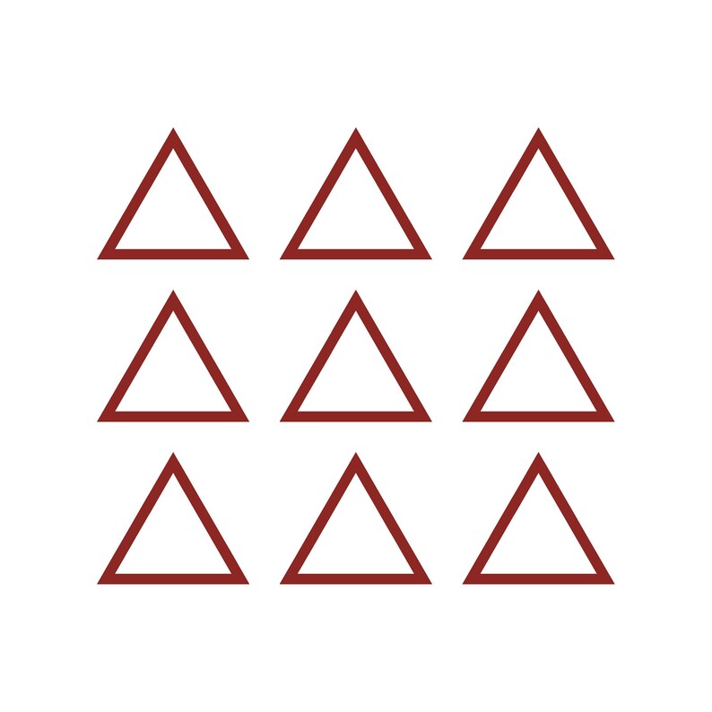 Set of 9 Triangle Shape Outline Vinyl Decal Polygon Shape Symbol ...