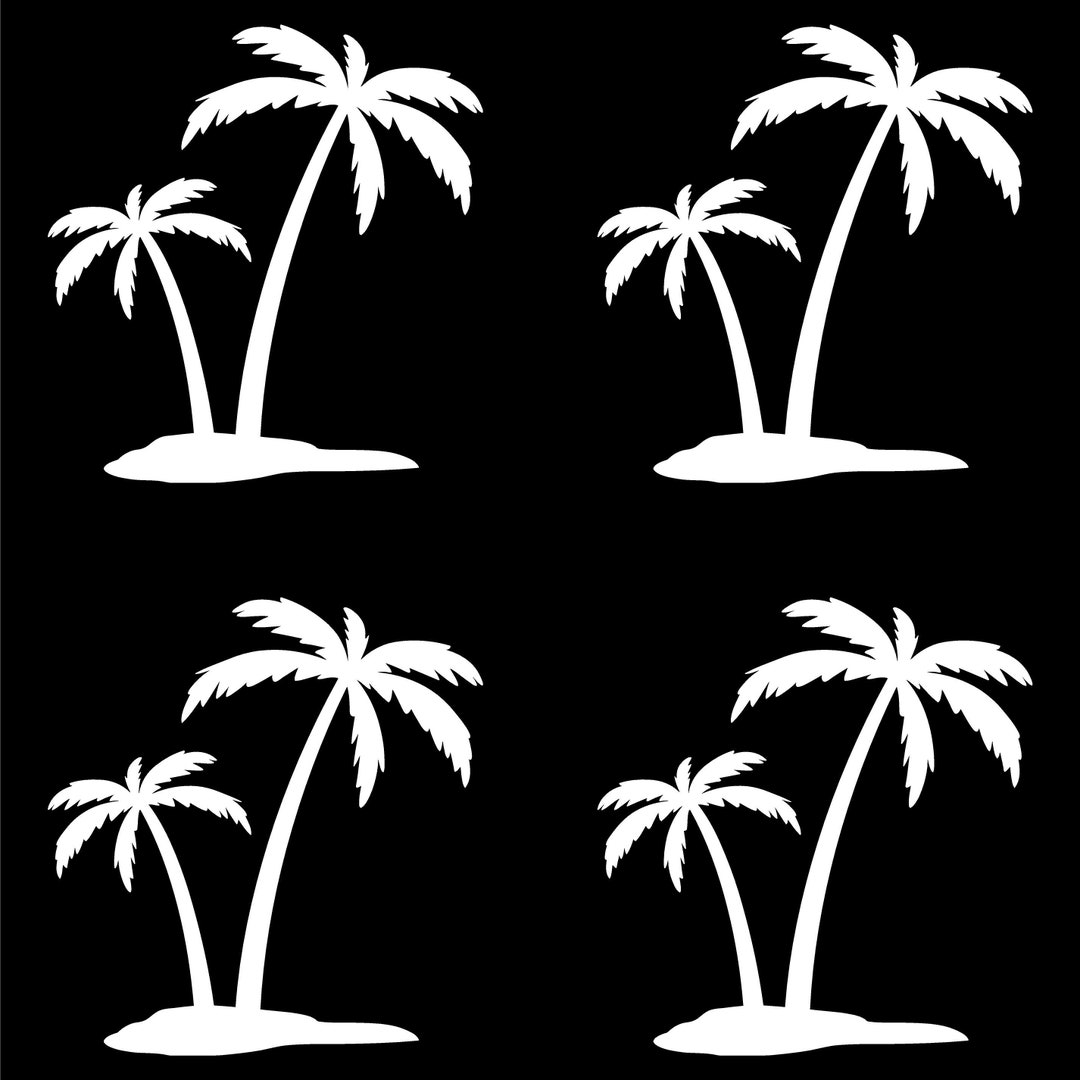 4 Small Palm Trees Vinyl Decals Car and Phone Case Stickers - Etsy