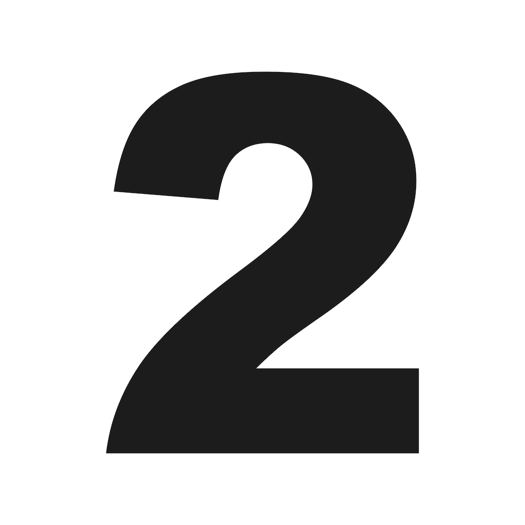 Number Two Arial Black Font Vinyl 2 Bold Font Sticker Decal - Etsy