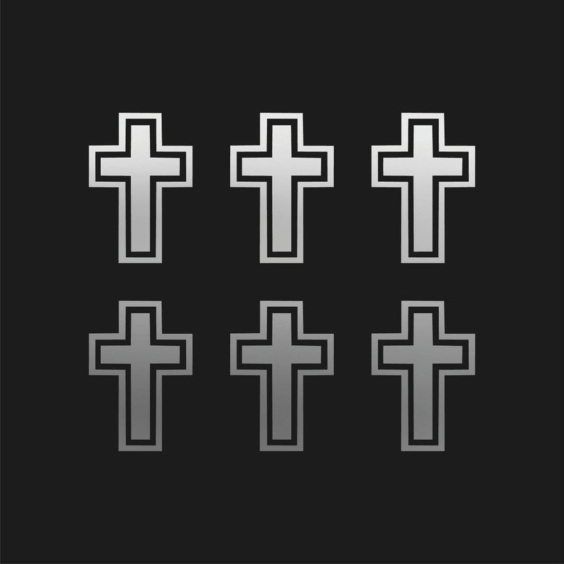 Christian Cross Vinyl Decal Sticker Set of 6 - Etsy
