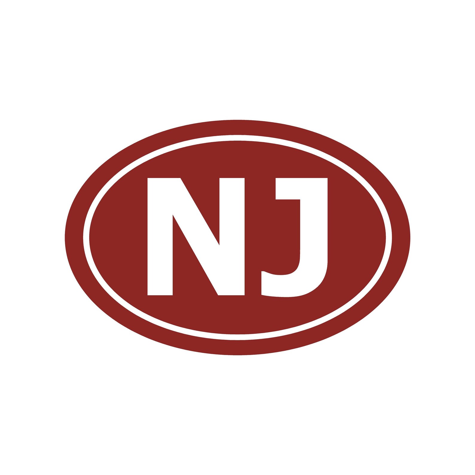New Jersey NJ Initials Vinyl Decal Window Oval NJ Laptop Sticker - Etsy
