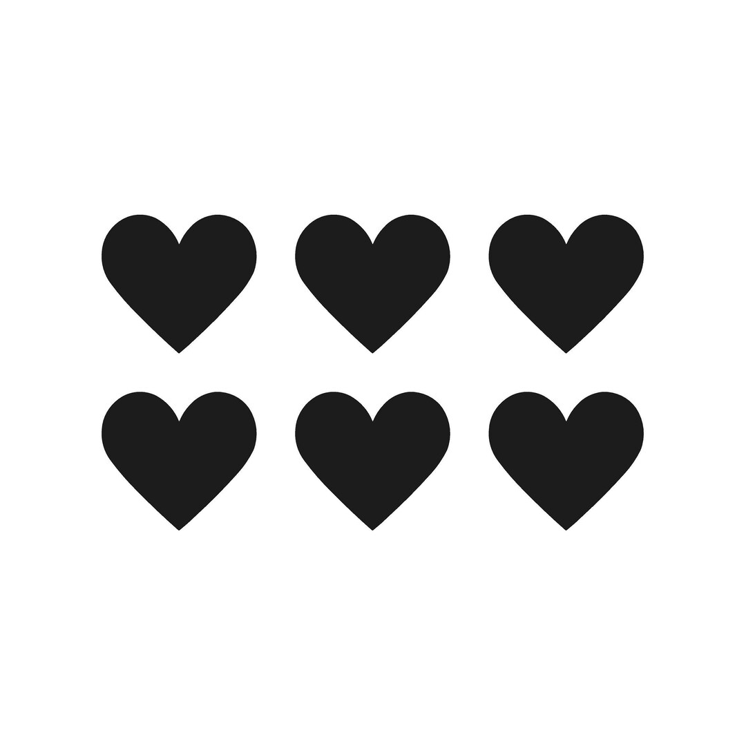 Heart Symbol Vinyl Decal Sticker Set of 6 - Etsy