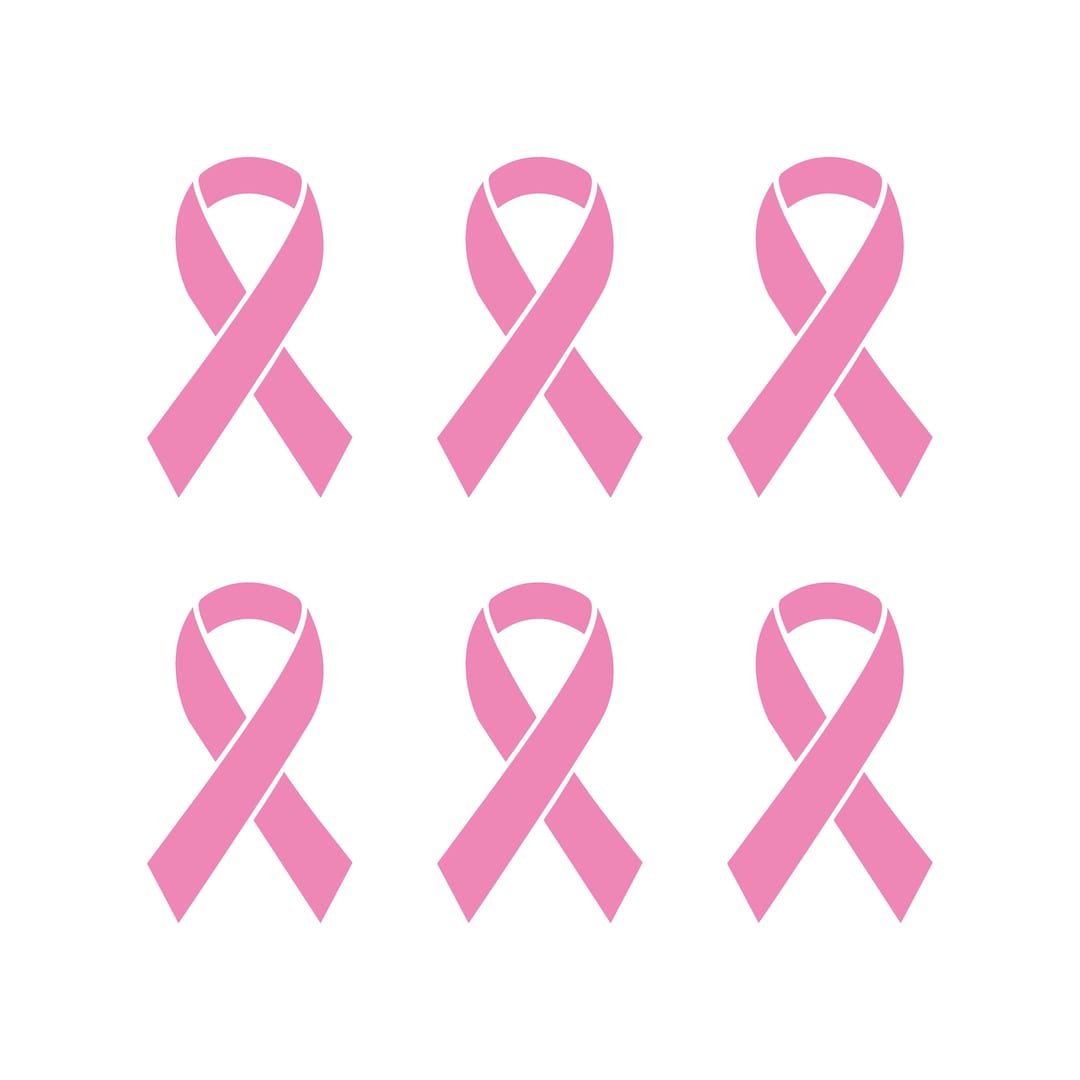 Set of 6 Breast Cancer Ribbon Vinyl Decal Car Window Cancer Awareness ...