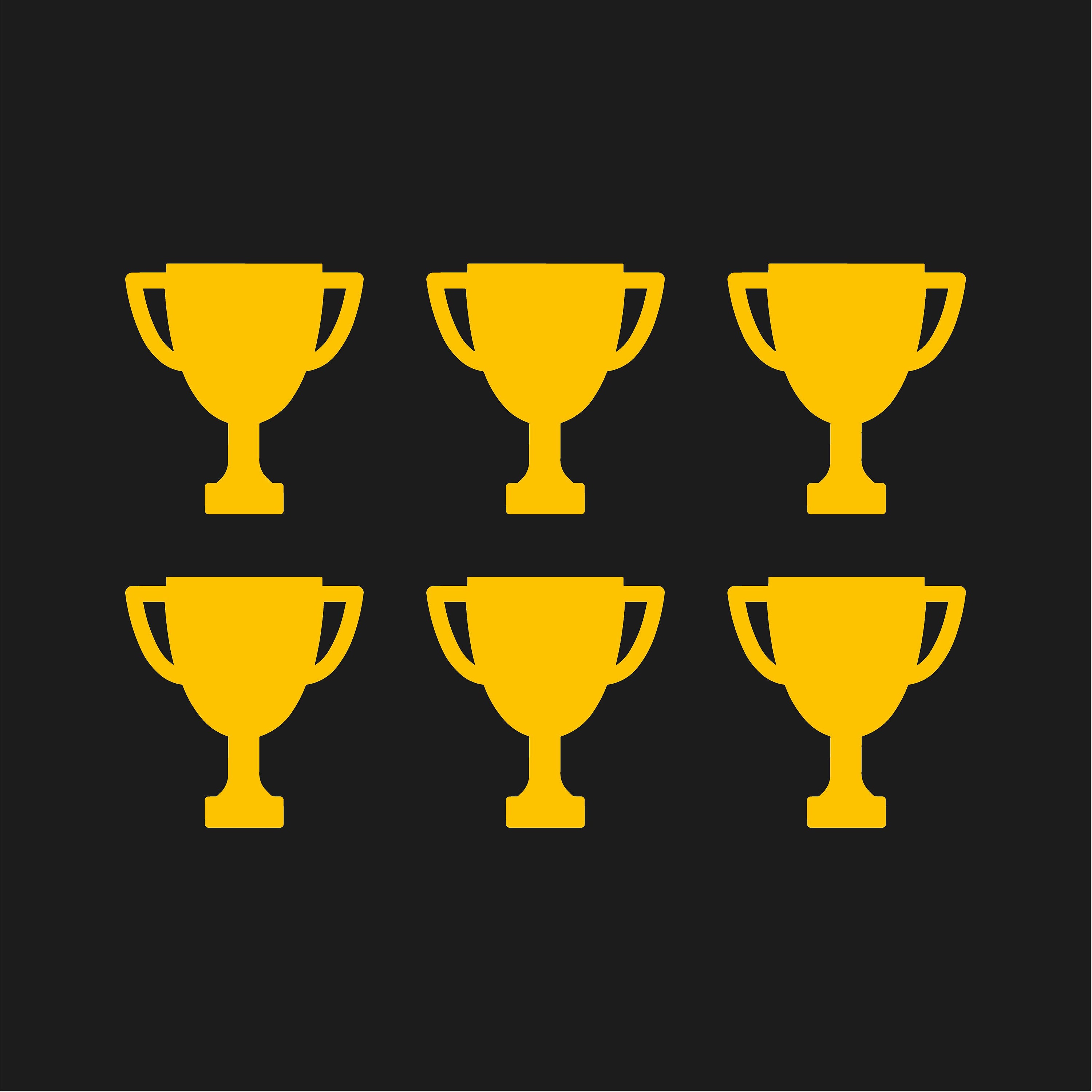 Trophy Symbol Vinyl Decal Sticker Set of 6 - Etsy