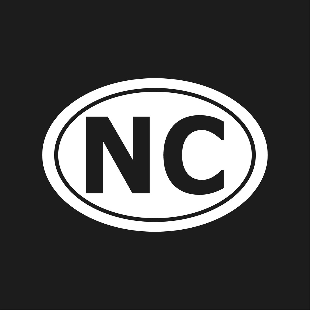North Carolina NC Initials Vinyl Decal Window Oval NC Laptop Sticker - Etsy