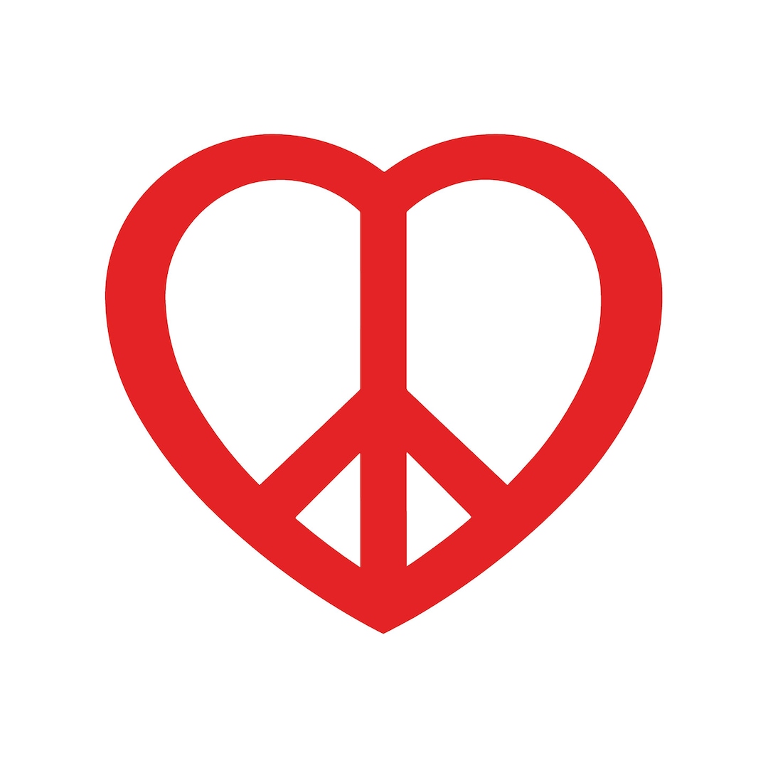 Peace Heart Shape Vinyl Decal Peace Love Symbol Sticker - Etsy