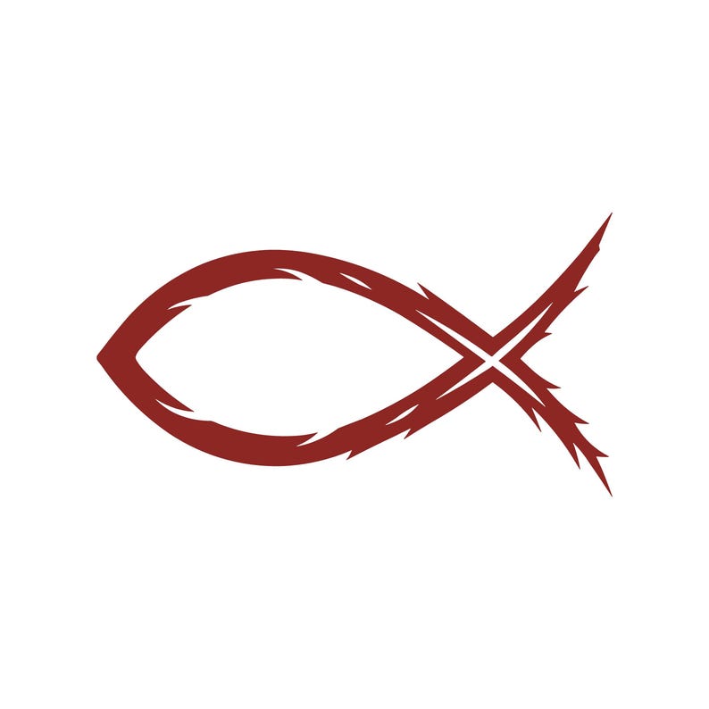 Tribal Jesus Fish Decal Jesus Sticker Christian Fish Symbol Car Sticker ...