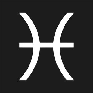 Pisces Modern Astrology Symbol Vinyl Decal Minimalist Zodiac Art ...