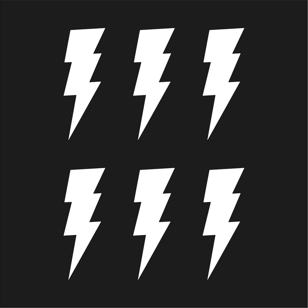 Set of 6 Lightning Bolt Shape Version 4 Vinyl Decal Lightning Shape ...