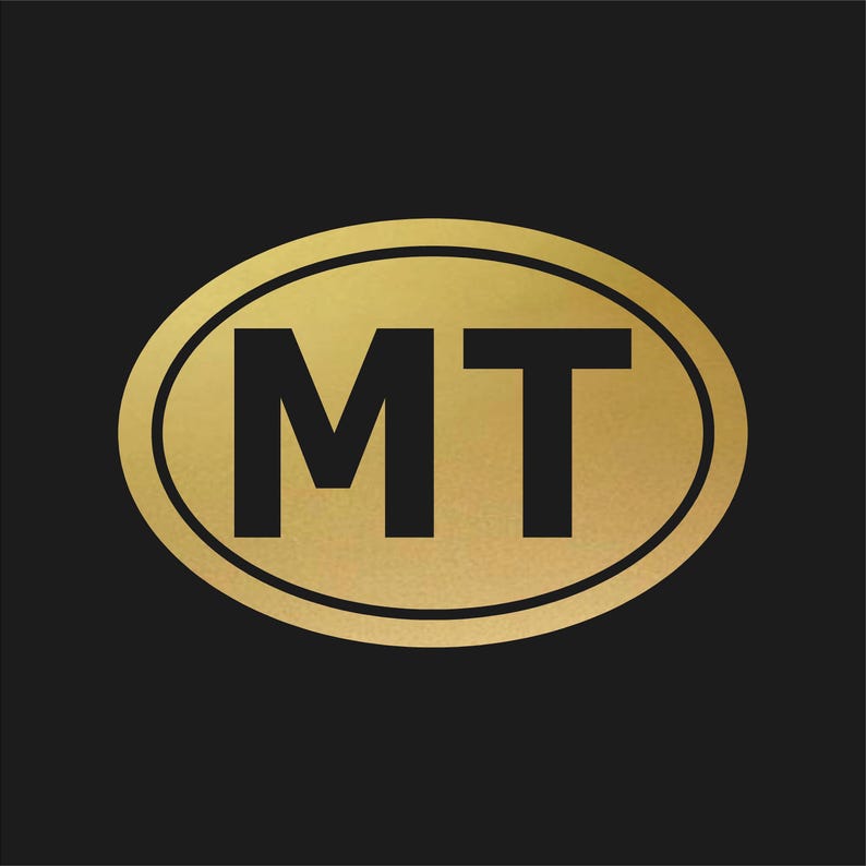 Montana MT Initials Vinyl Decal Window Oval MT Laptop Sticker - Etsy
