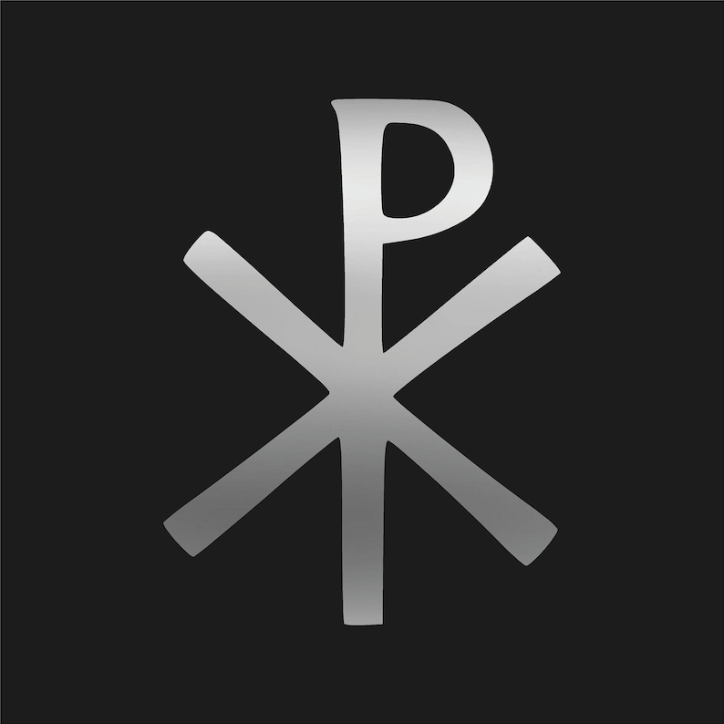 Chi Rho Christogram Vinyl Decal Jesus Christ Chrismon Sigla Window ...