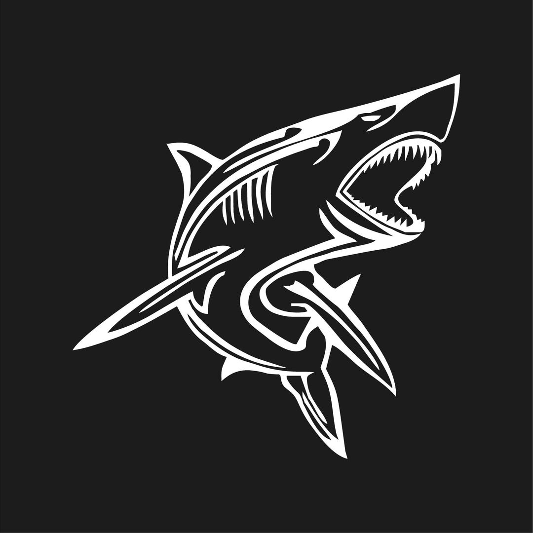 Detailed Shark Vinyl Decal Waterproof Boat Car Sticker - Etsy