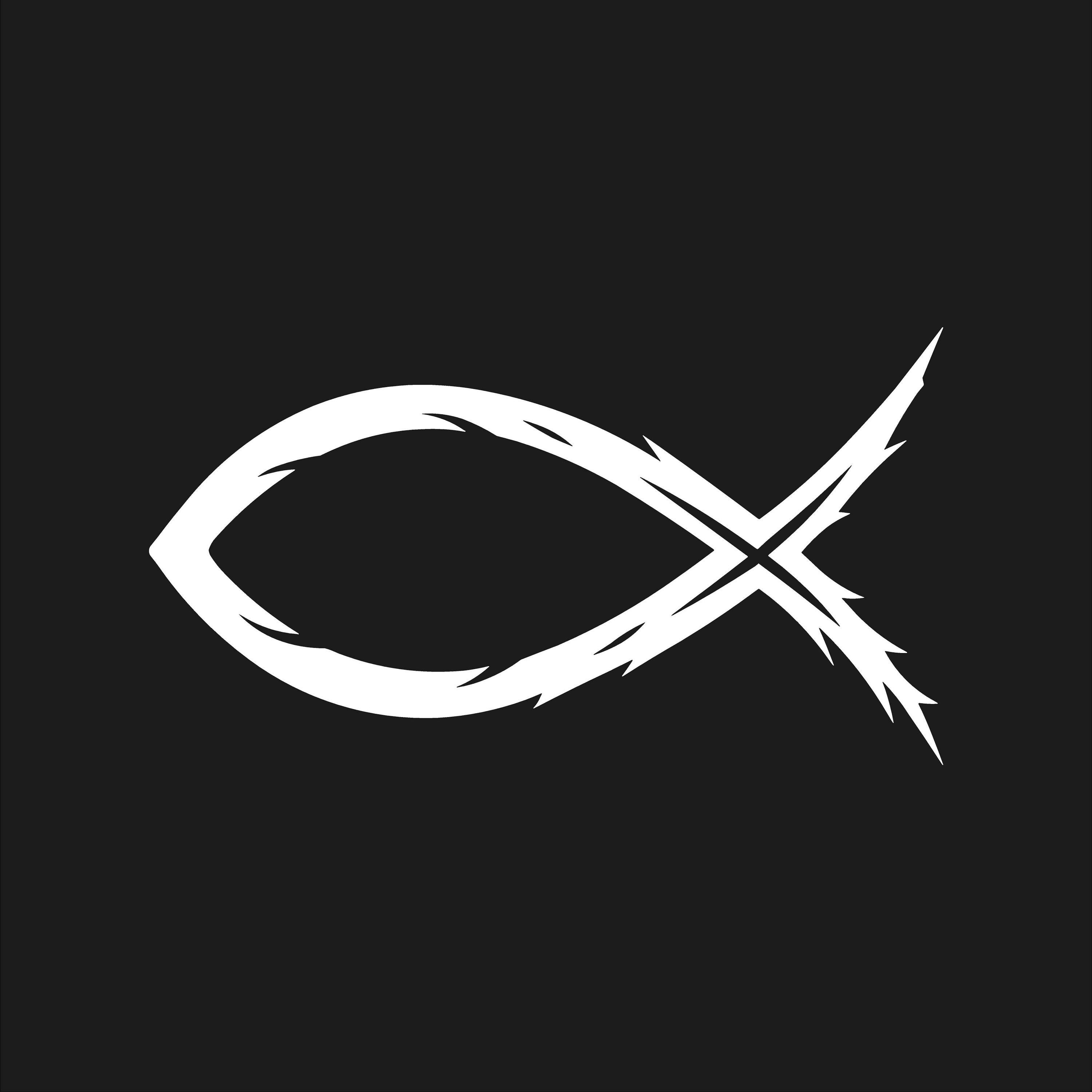 Tribal Jesus Fish Decal Jesus Sticker Christian Fish Symbol Car Sticker ...