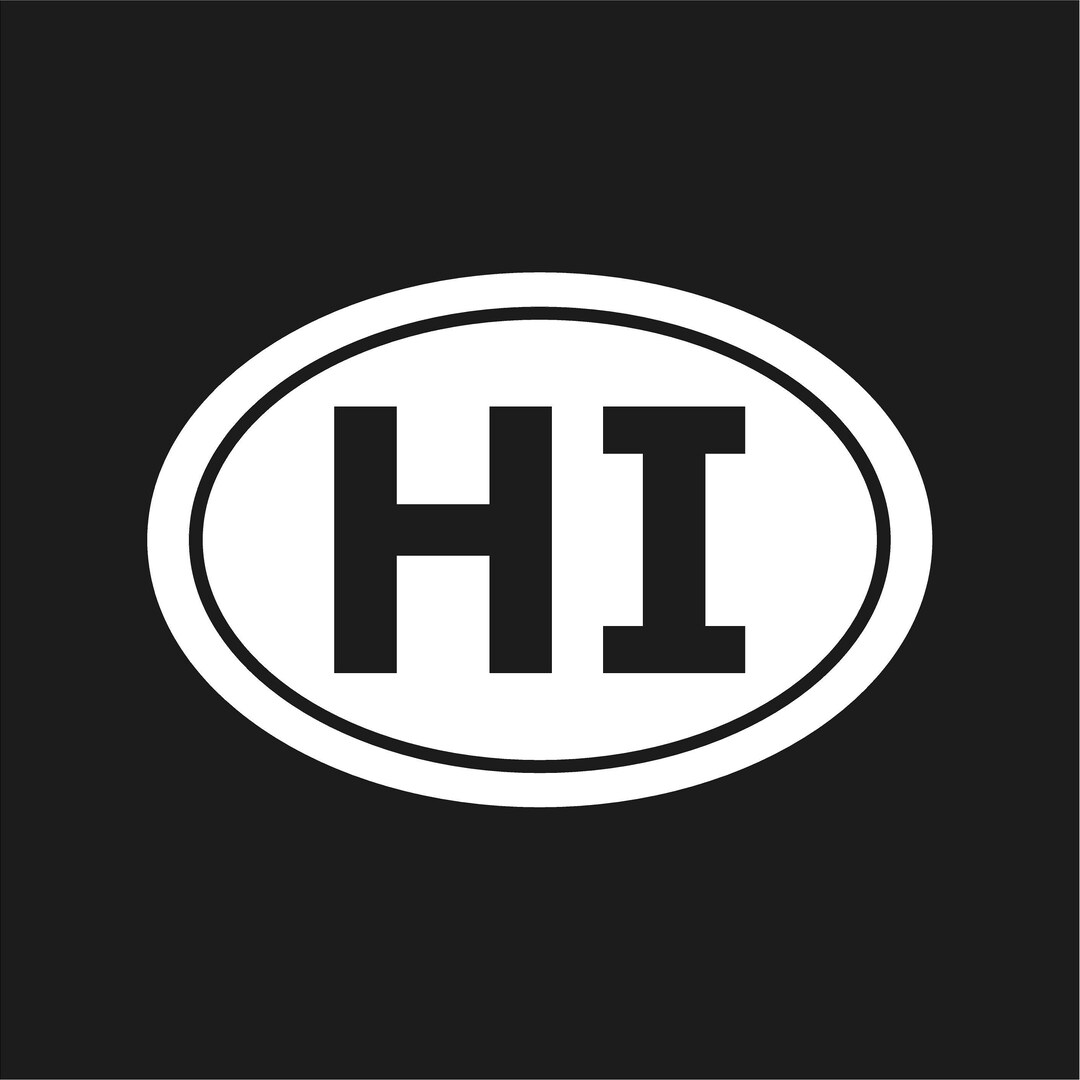 Hawaii HI Initials Vinyl Decal Window Oval HI Laptop Sticker - Etsy