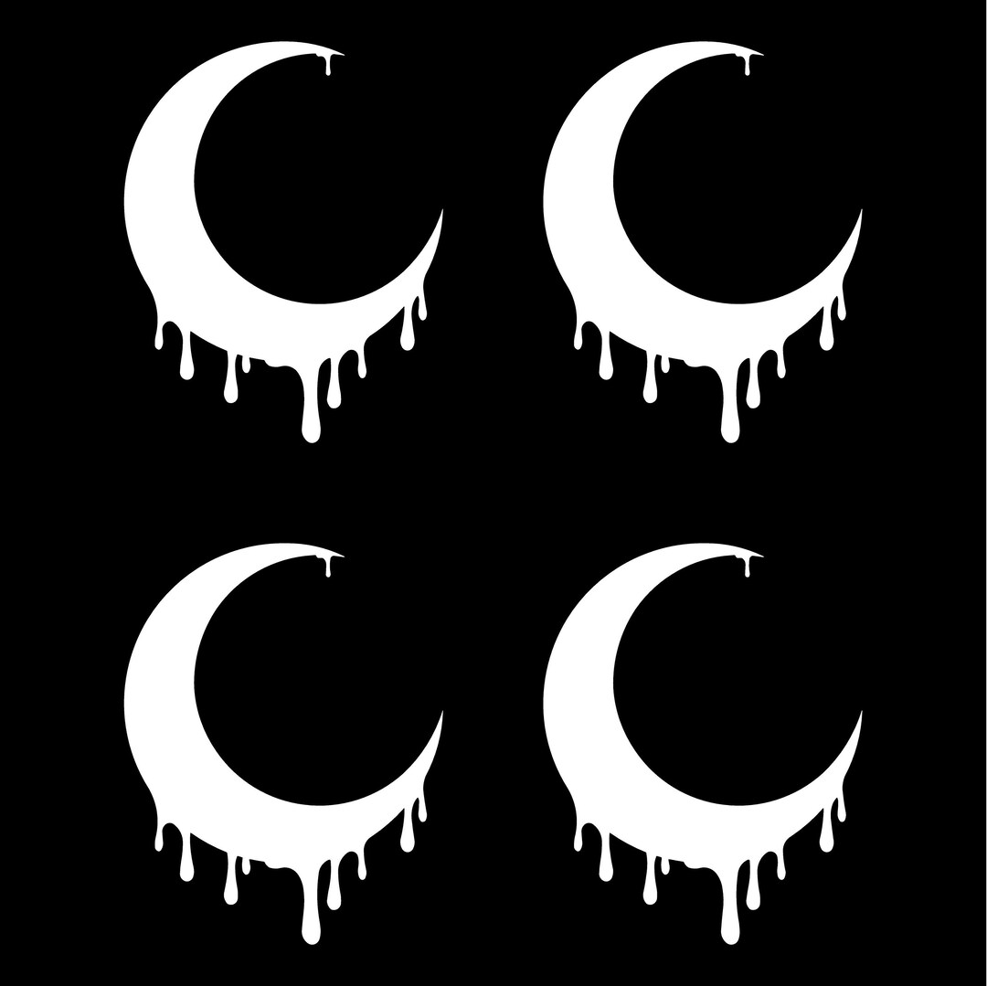 4 Small Dripping Moon Vinyl Decals Car and Phone Case Stickers - Etsy