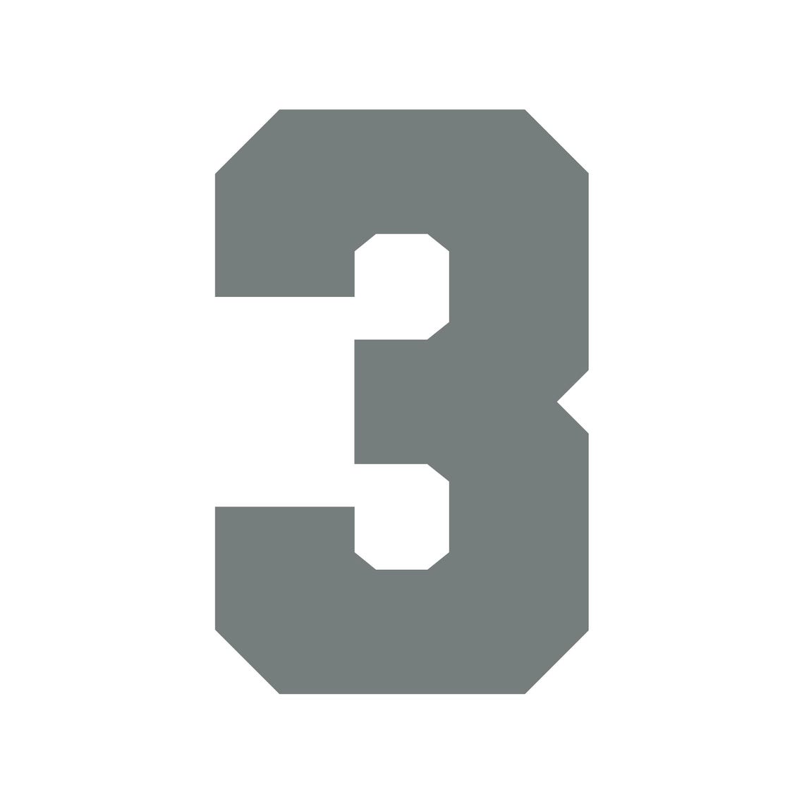 Number Three Varsity Font Vinyl Decal 3 Bold Sports Team Font Sticker ...