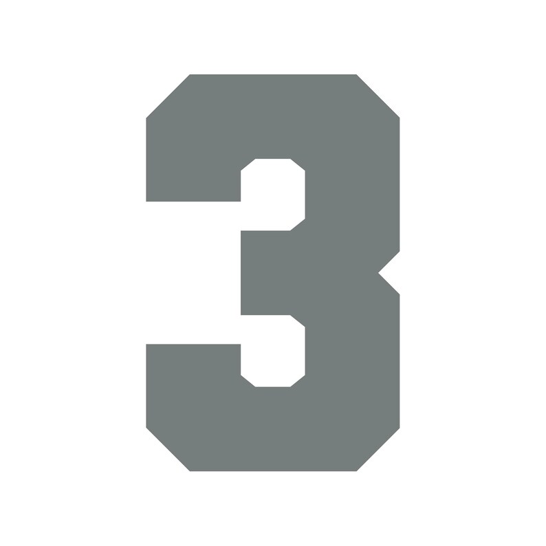 Number Three Varsity Font Vinyl Decal 3 Bold Sports Team Font Sticker ...
