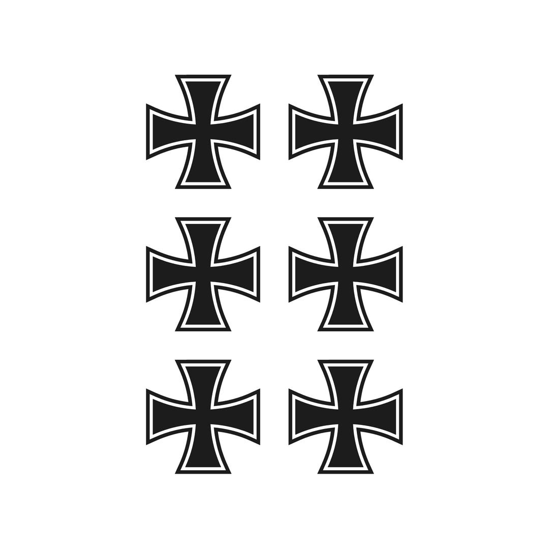 Set of 6 German Cross Iron Cross Vinyl Decal Symbol Sticker - Etsy