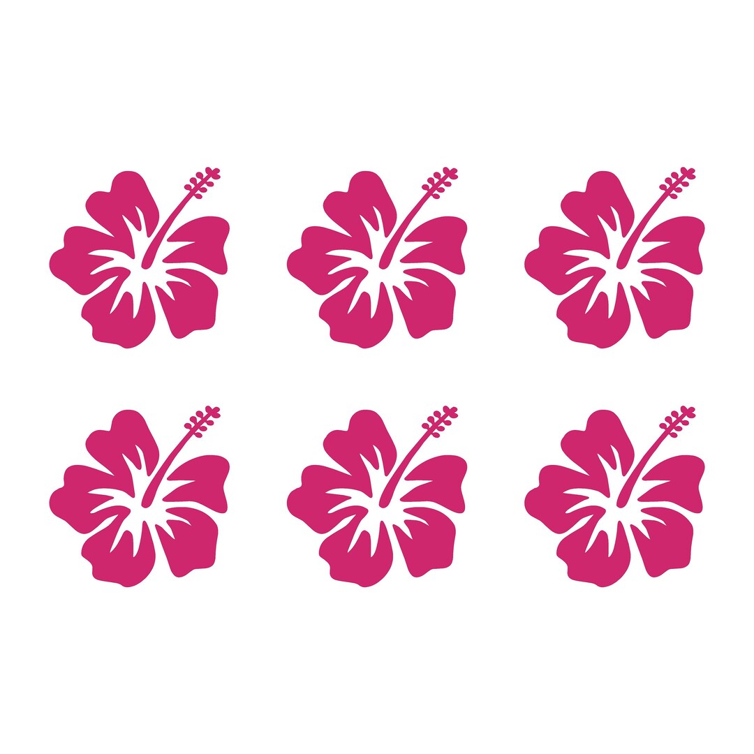 Hawaiian Hibiscus Flower Vinyl Decals Phone Laptop Small Stickers Set ...