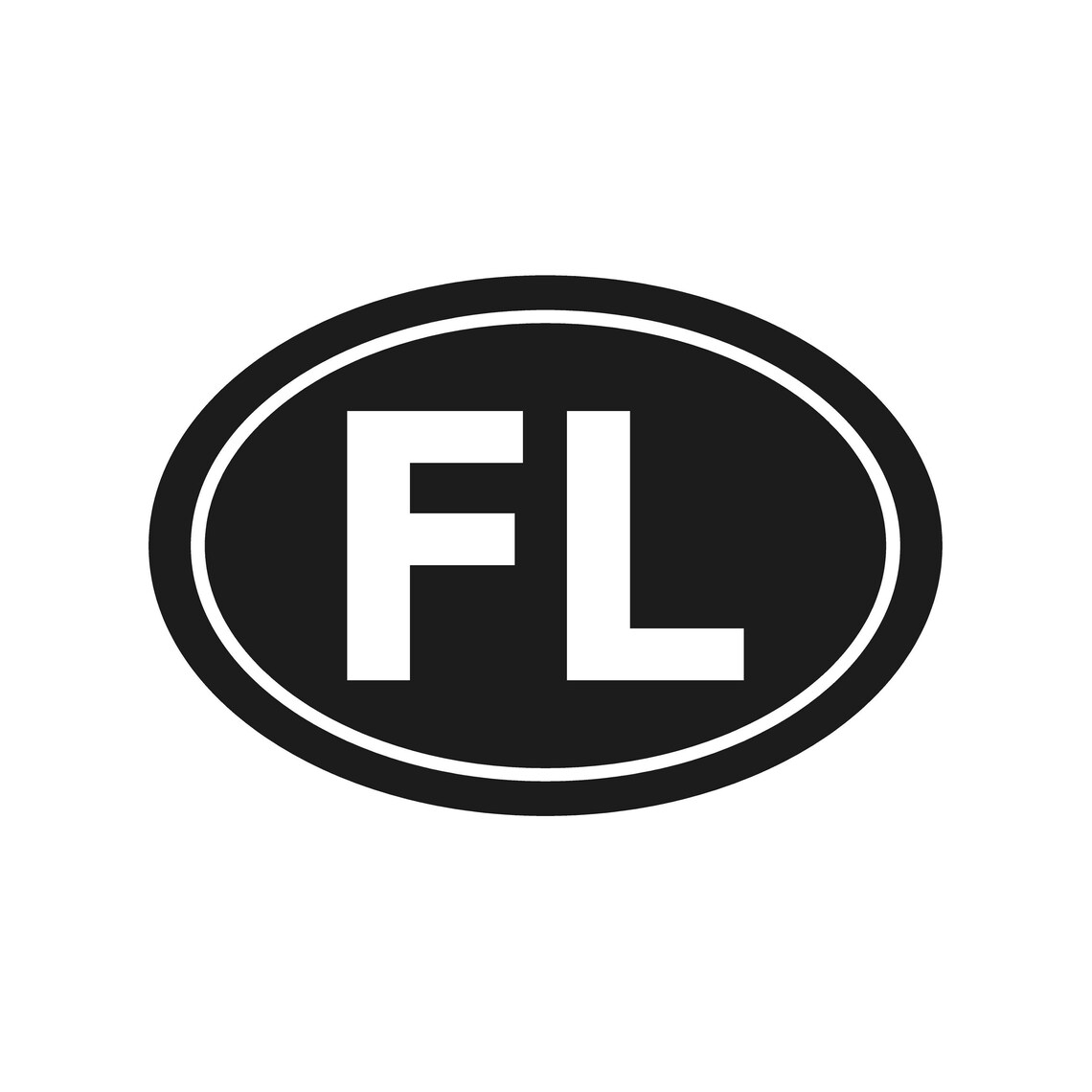 Florida FL State Initials Vinyl Decal Window Oval FL Laptop Sticker - Etsy