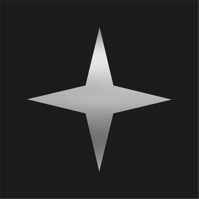 4 Point Star Shape Vinyl Decal Star Symbol Sticker - Etsy
