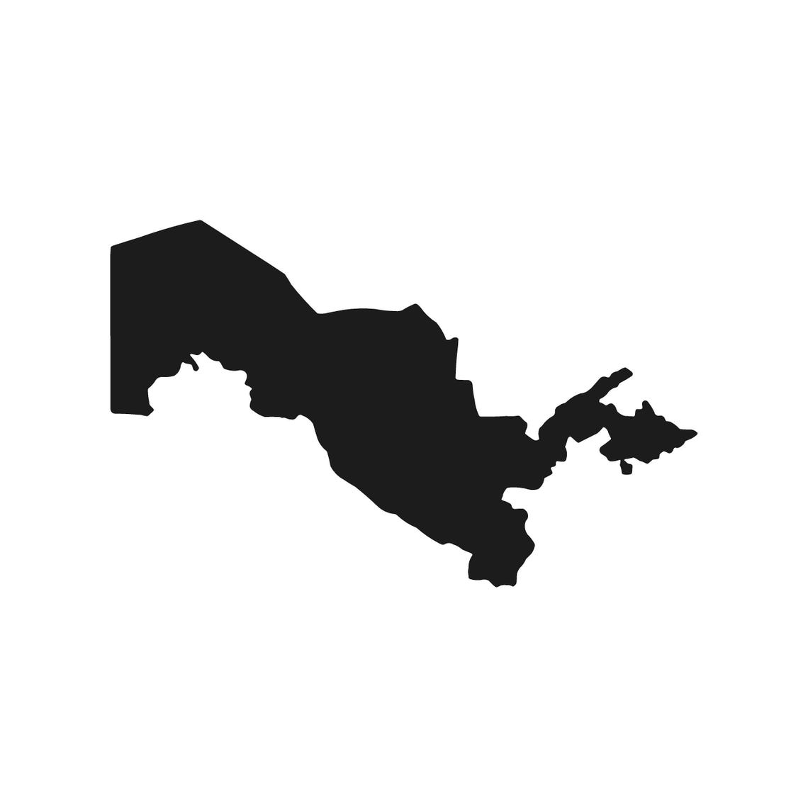 Uzbekistan Country Outline Vinyl Decal Car UZB Country Outline Sticker ...
