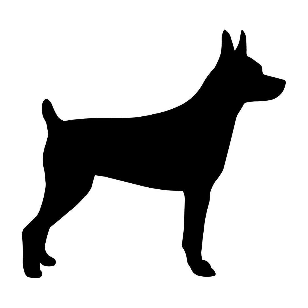 Rat Terrier Vinyl Decal Car Window Laptop Dog Breed Silhouette Sticker ...