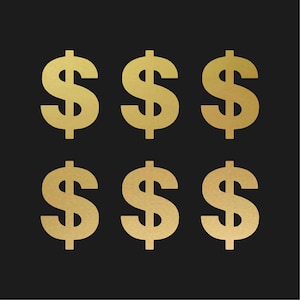 Dollar Sign Vinyl Decal Sticker Set of 6 - Etsy