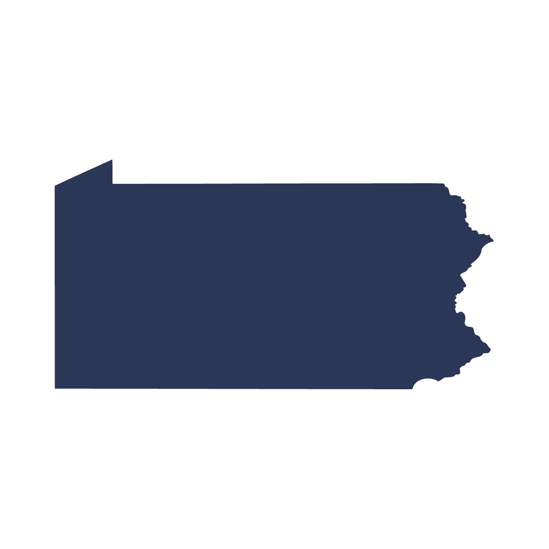 Pennsylvania State Outline Vinyl Decal Sticker - Etsy
