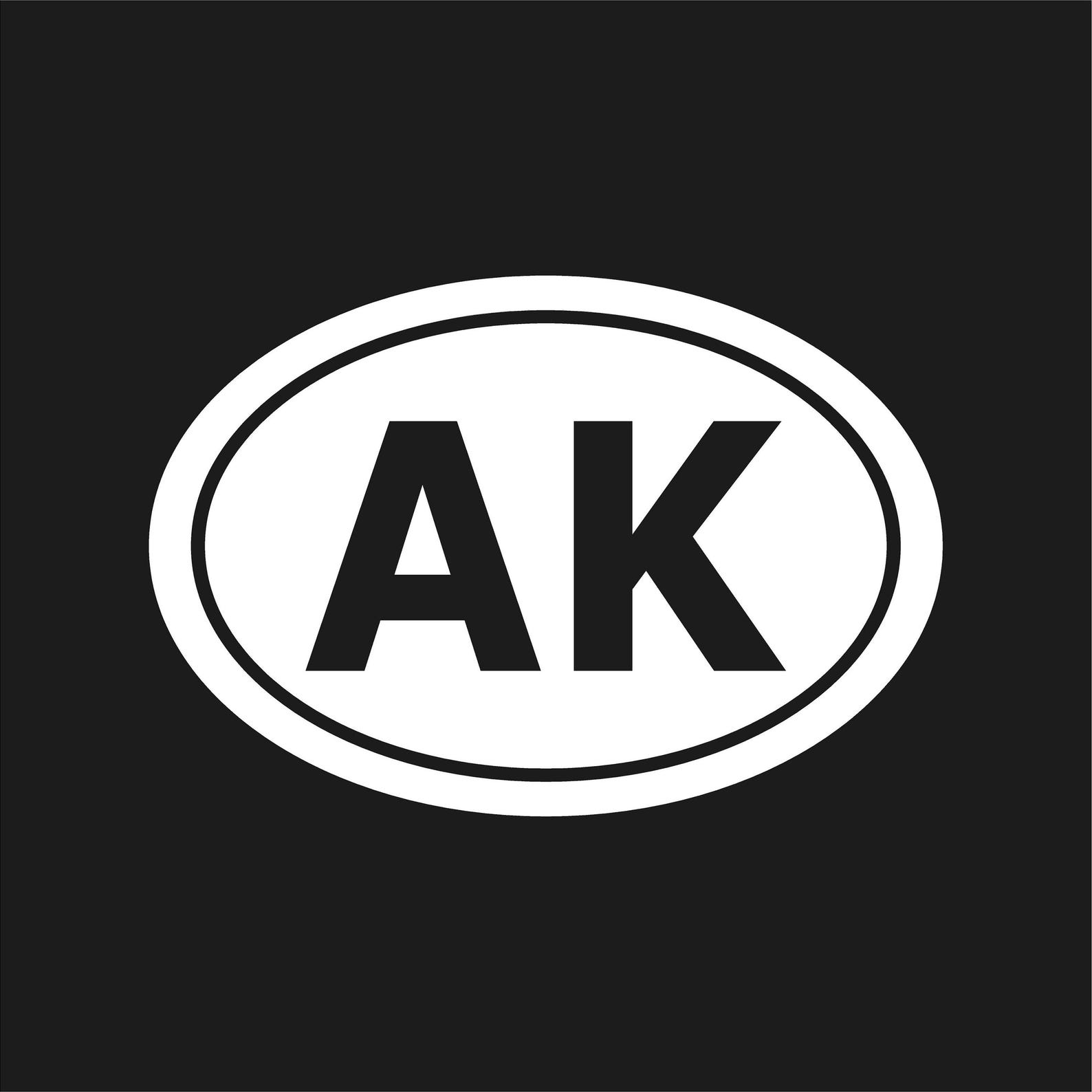 Alaska AK Initials Vinyl Decal Window Oval AK Laptop Sticker - Etsy