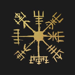 Distressed Viking Compass Symbol Vinyl Decal Viking Nordic on Sticker ...