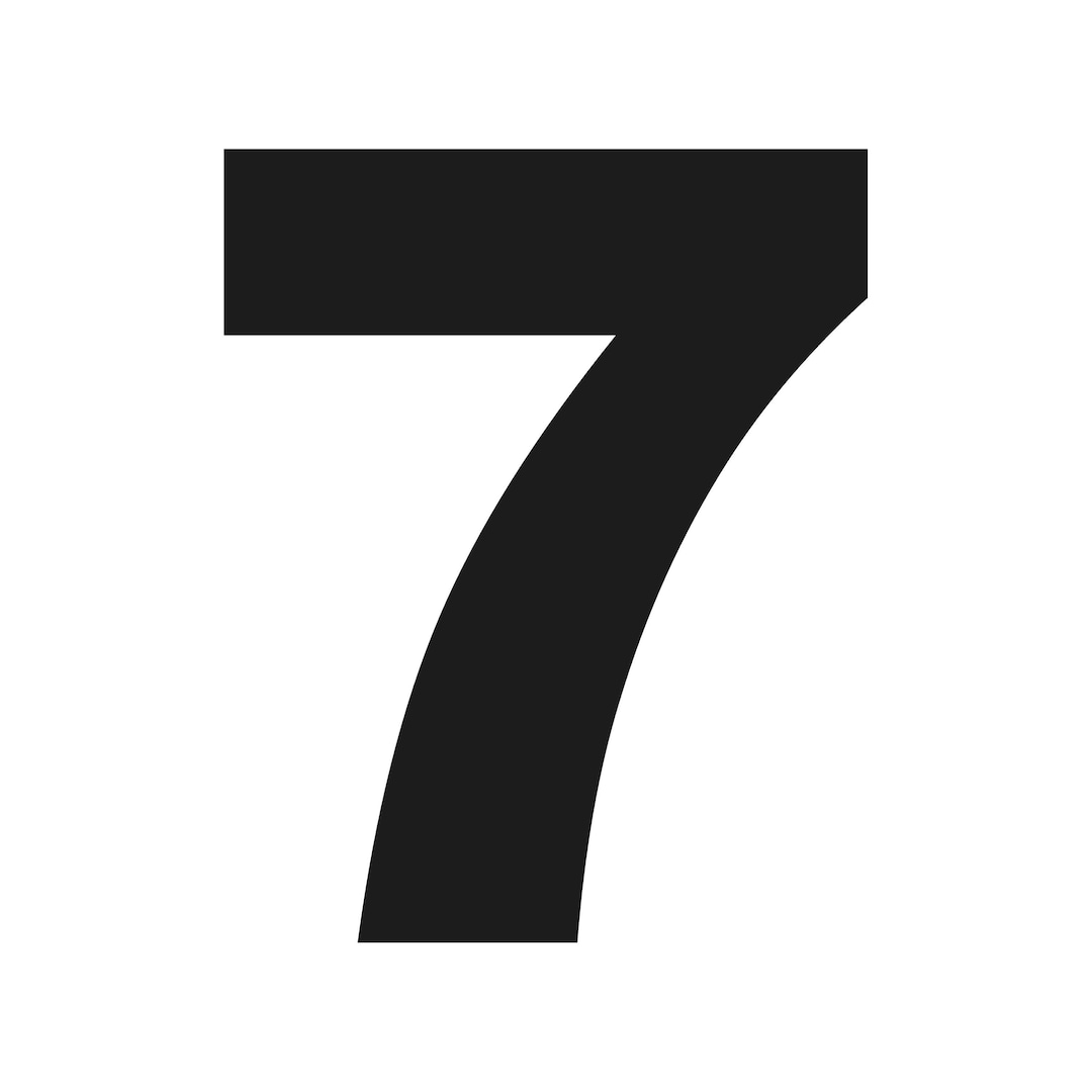 Number Seven Arial Black Font Vinyl 7 Bold Font Sticker Decal - Etsy