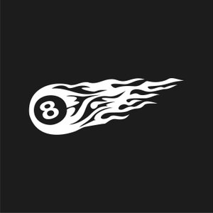 Flame Eight 8 Ball Pool Vinyl Decal Car Window Laptop 8 Ball Sticker - Etsy