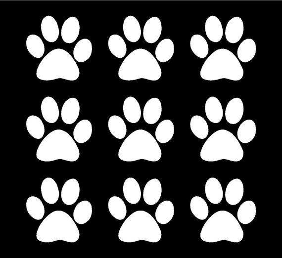 Small Pet Paw Prints Vinyl Decals | Etsy