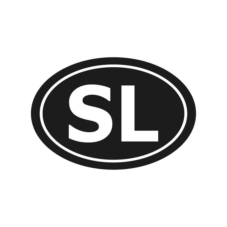 Sierra Leone SL Country Initials Decal Window Oval SL Sticker - Etsy ...