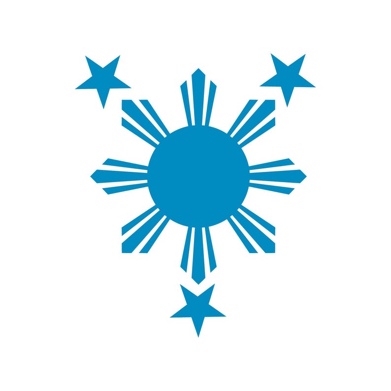 Philippines Sun Filipino Flag With Stars Vinyl Decal Window Laptop ...