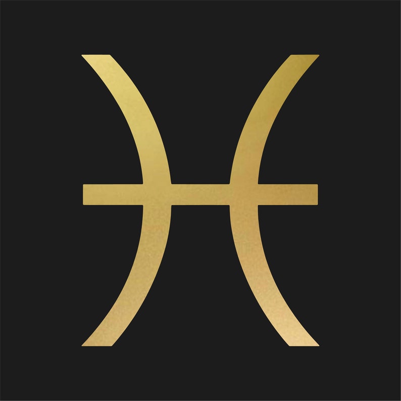 Pisces Modern Astrology Symbol Vinyl Decal Minimalist Zodiac Art ...