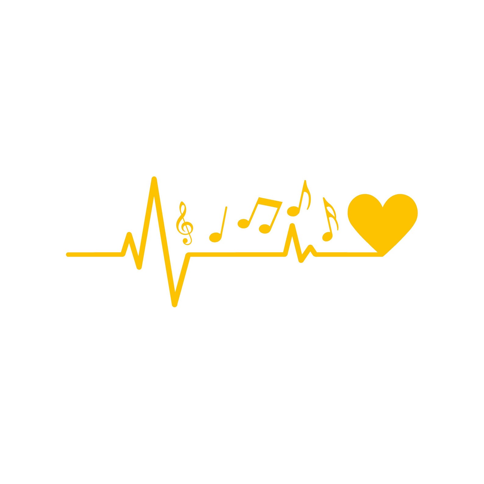 Music Notes Heartbeat Lifeline Vinyl Decal Car Window Music Love ...
