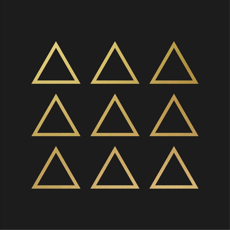 Set of 9 Triangle Shape Outline Vinyl Decal Polygon Shape Symbol ...