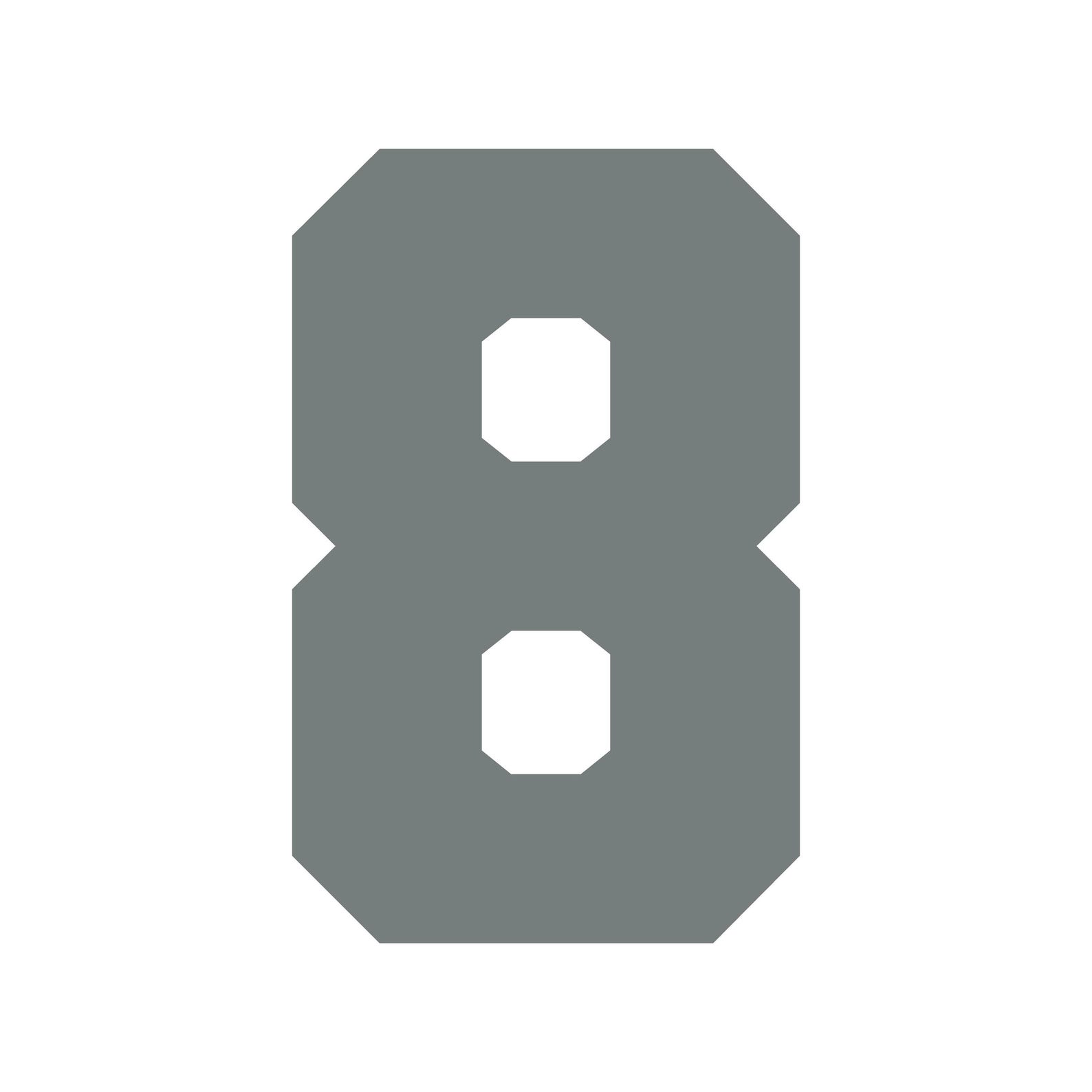 Number Eight Varsity Font Vinyl Decal 8 Bold Sports Team Font Sticker ...