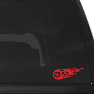 Flame Eight 8 Ball Pool Vinyl Decal Car Window Laptop 8 Ball Sticker - Etsy