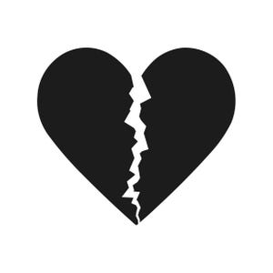 Broken Heart Shape Vinyl Decal Love Symbol Sticker - Etsy