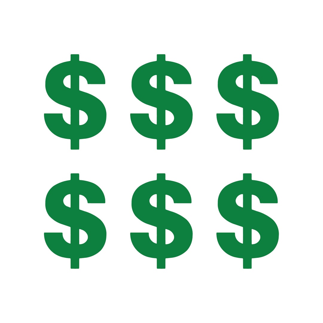 Dollar Sign Vinyl Decal Sticker Set of 6 - Etsy