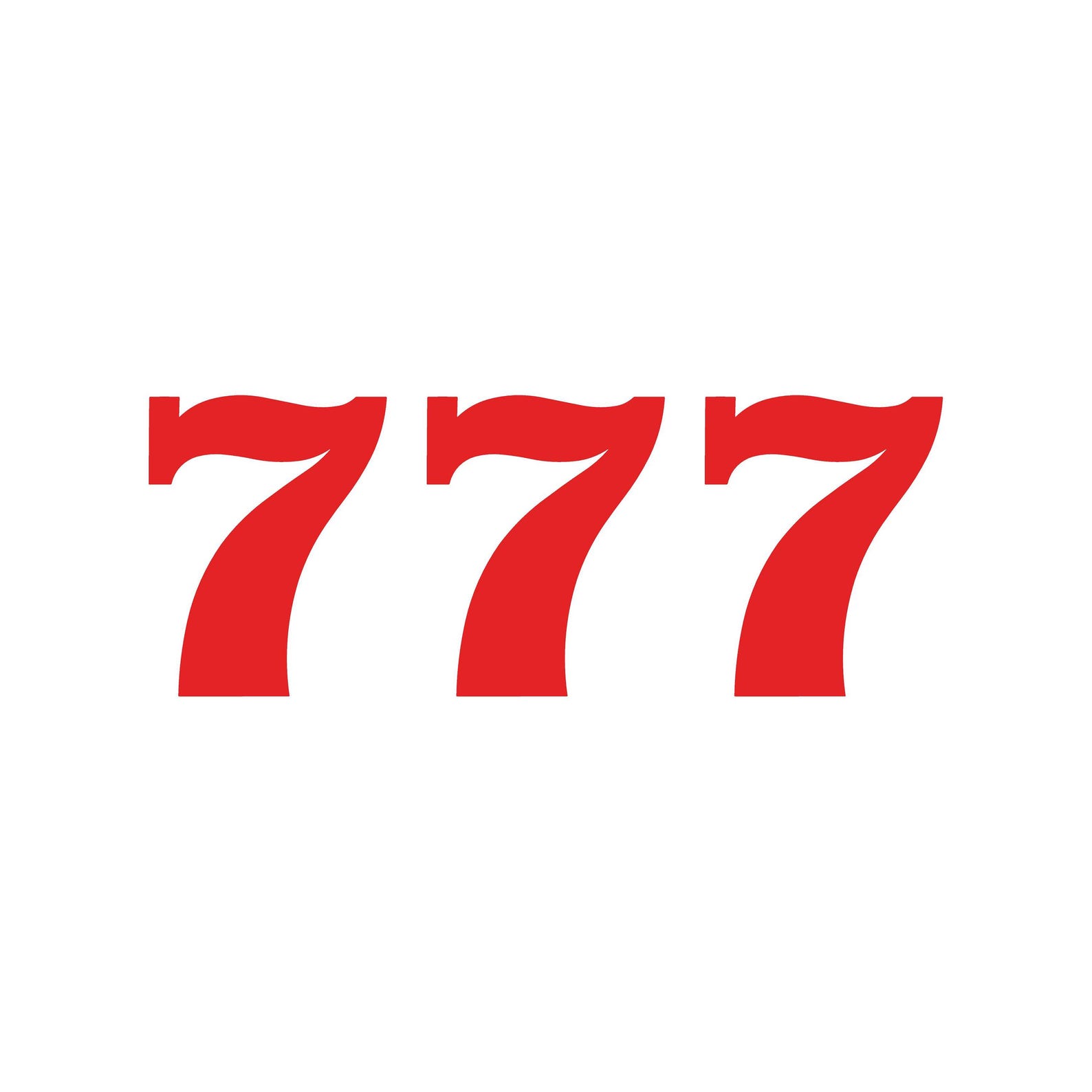 777 Slot Machine Numbers Vinyl Decal Seven 7 Sticker - Etsy