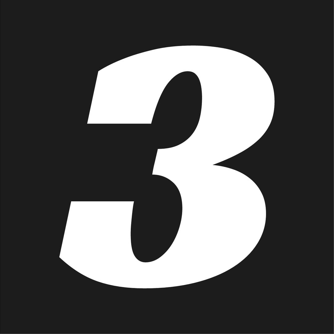 Racing Number 3 Varsity Font Vinyl Decal Three Race Sports Font Sticker ...