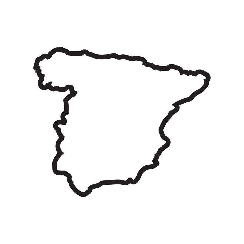 Spain Outline Hollow Center Vinyl Decal Spaniard Heritage Sticker - Etsy
